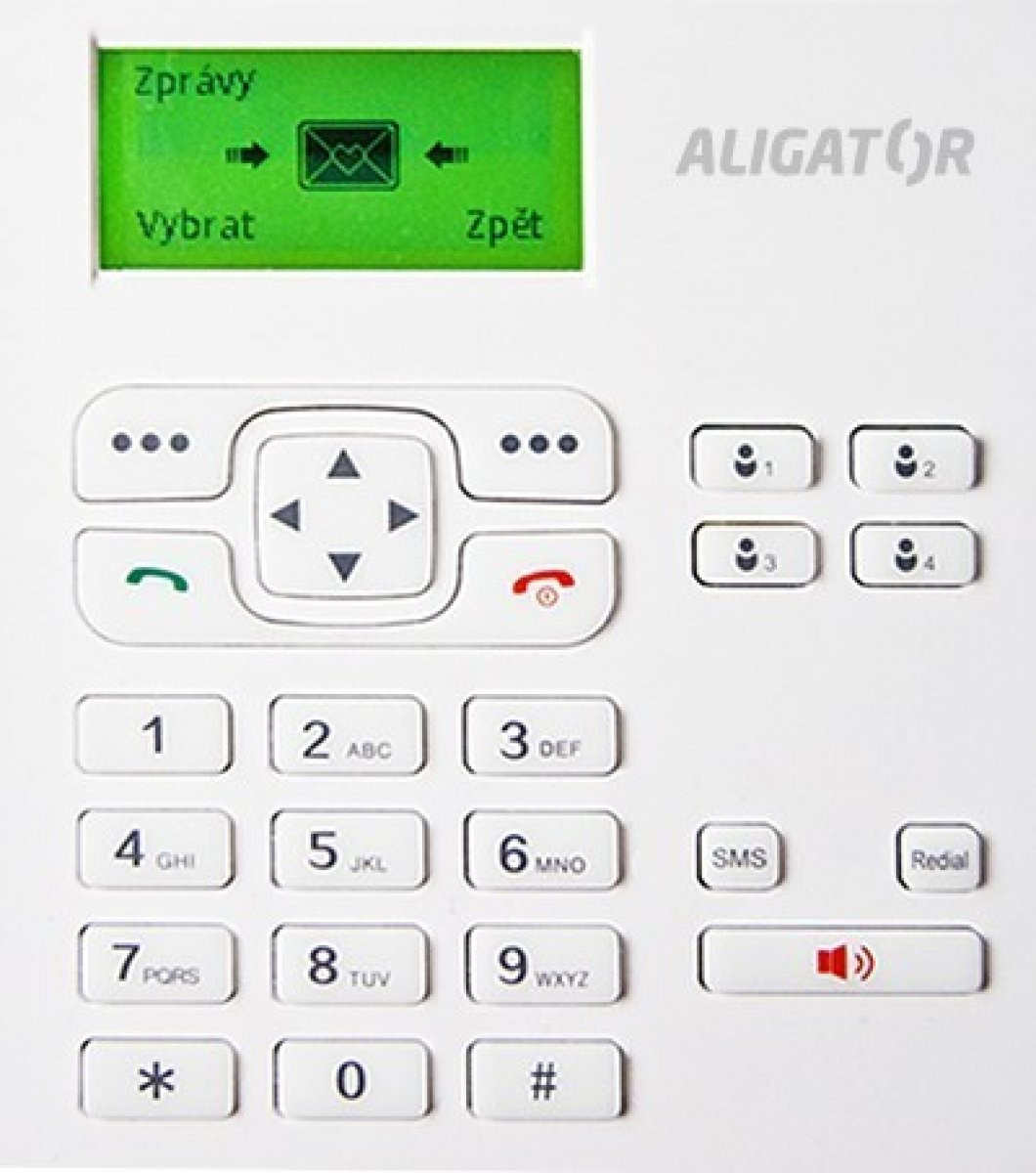 Aligator GSM namizni telefon T100, bel - Razpakirano | TonerPartner.si