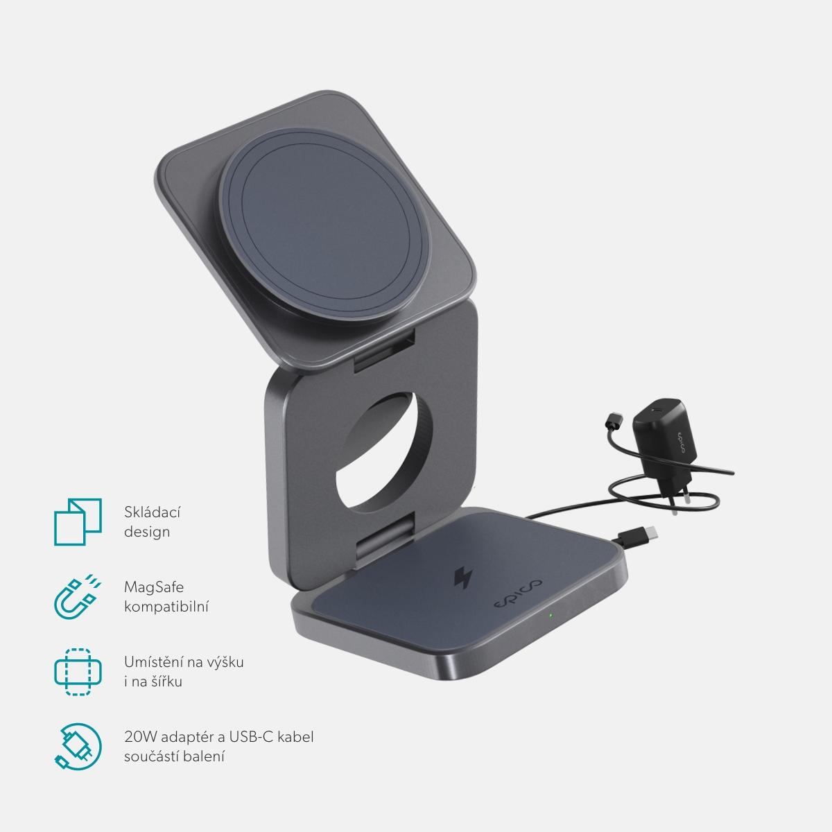 Stojalo Epico UltraBase 3v1 Fold Mag EF30-grey | TonerPartner.si
